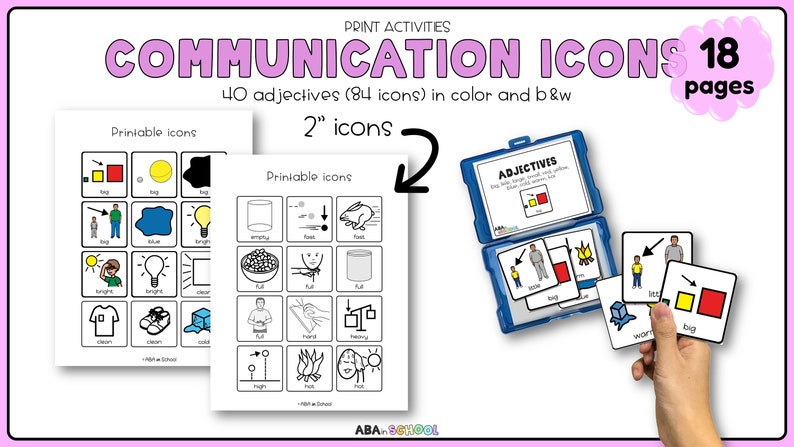 Receptive ADJECTIVES Speech Therapy or ABA ABLLS Assessment Adjective ...