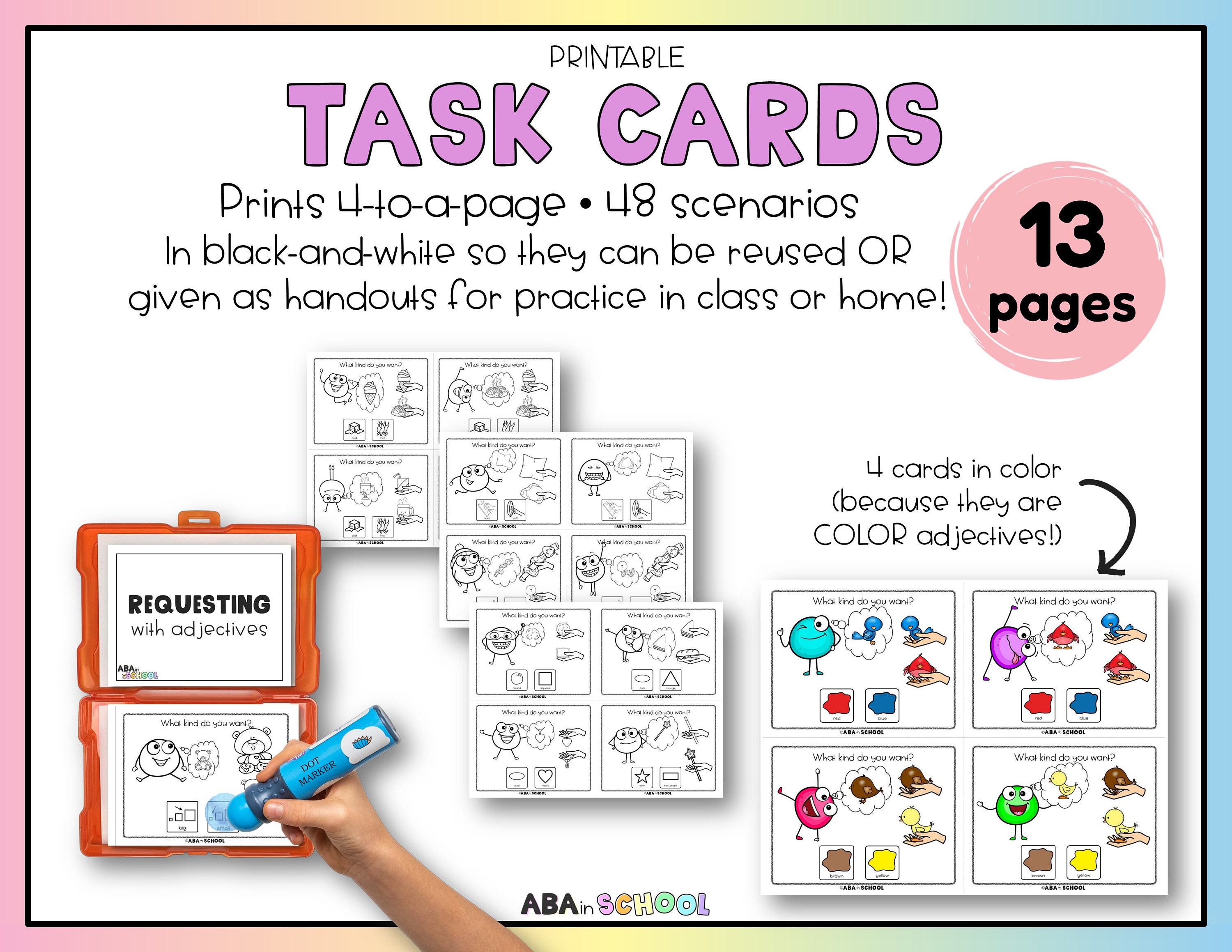 Requesting Activities Adjectives Speech Therapy Special - Etsy