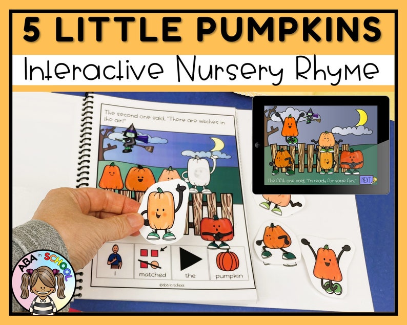 5 Little Pumpkins | Nursery Rhymes | Adapted Book Preschool Special ...
