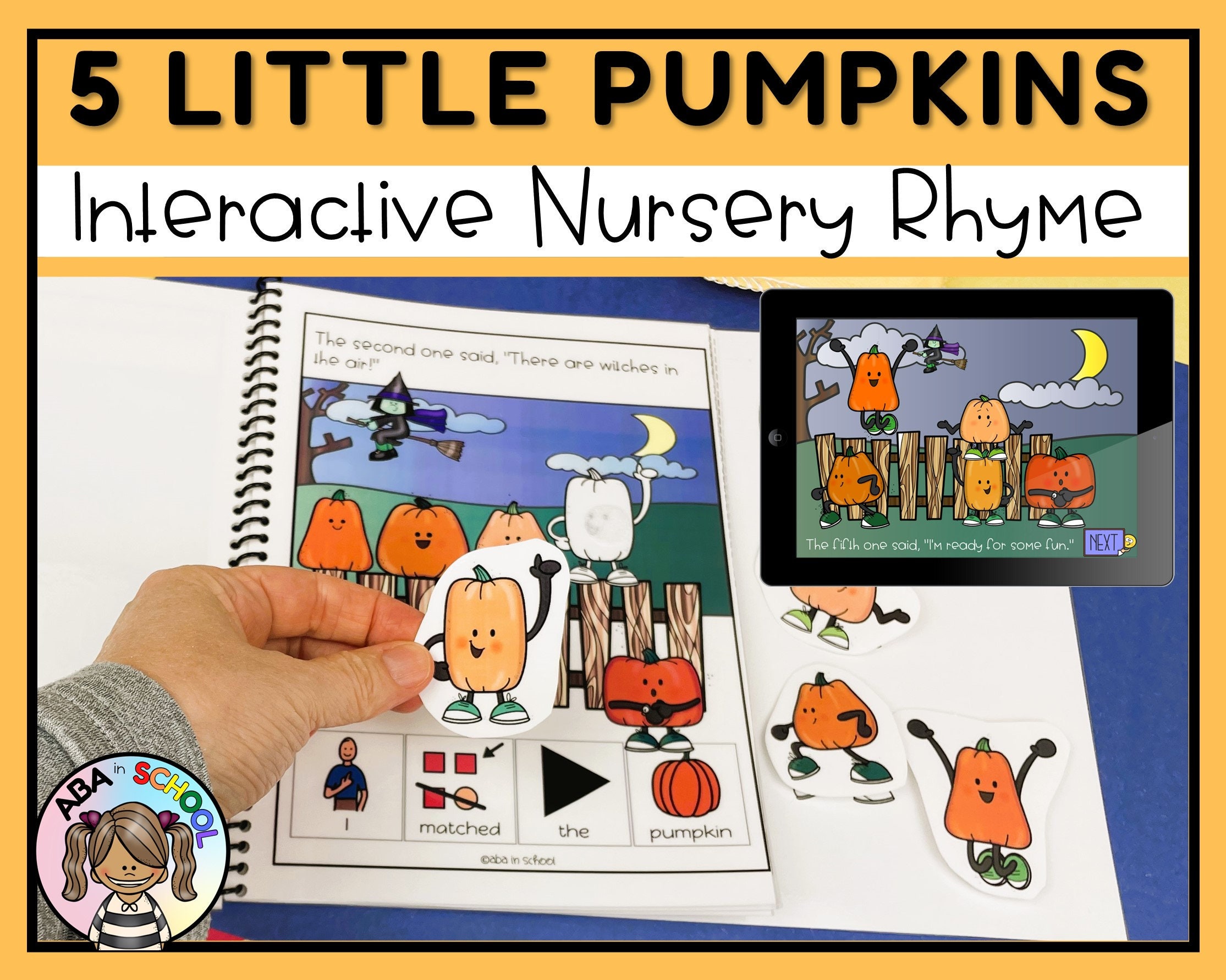5 Little Pumpkins | Nursery Rhymes | Adapted Book Preschool Special ...