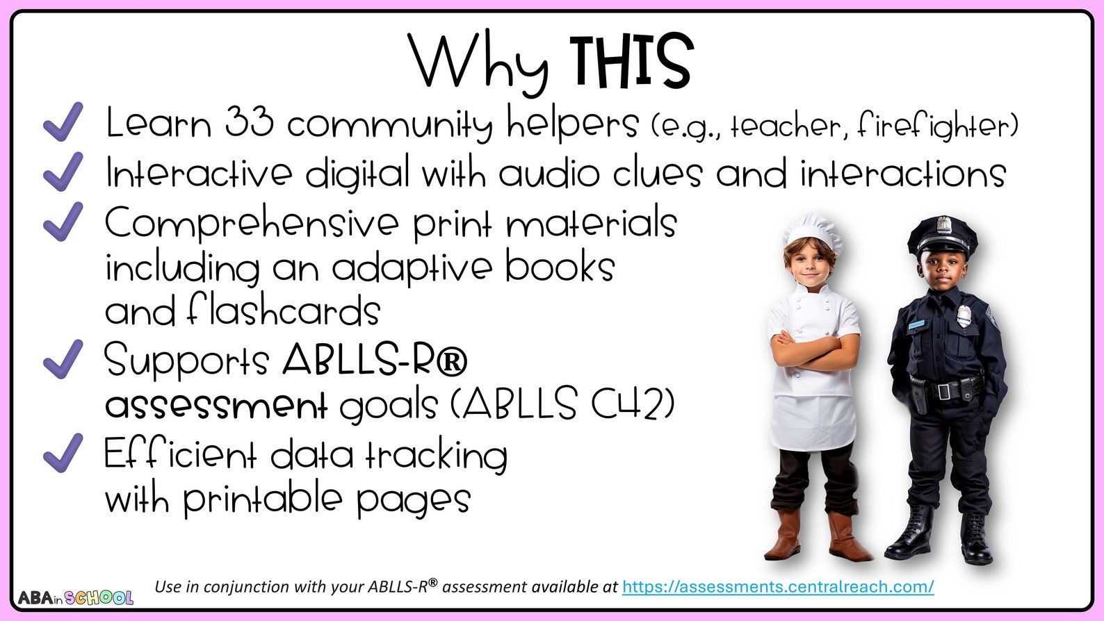 Community Helpers ABA Activity: Receptive Language & ABLLS Assessment ...