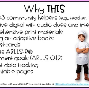 Receptive Community Helpers Activities - ABLLS Assessment Language and ...