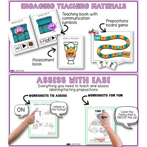 Preposition Visuals Expressive Vocabulary IEP Data Binder & ABLLS ...