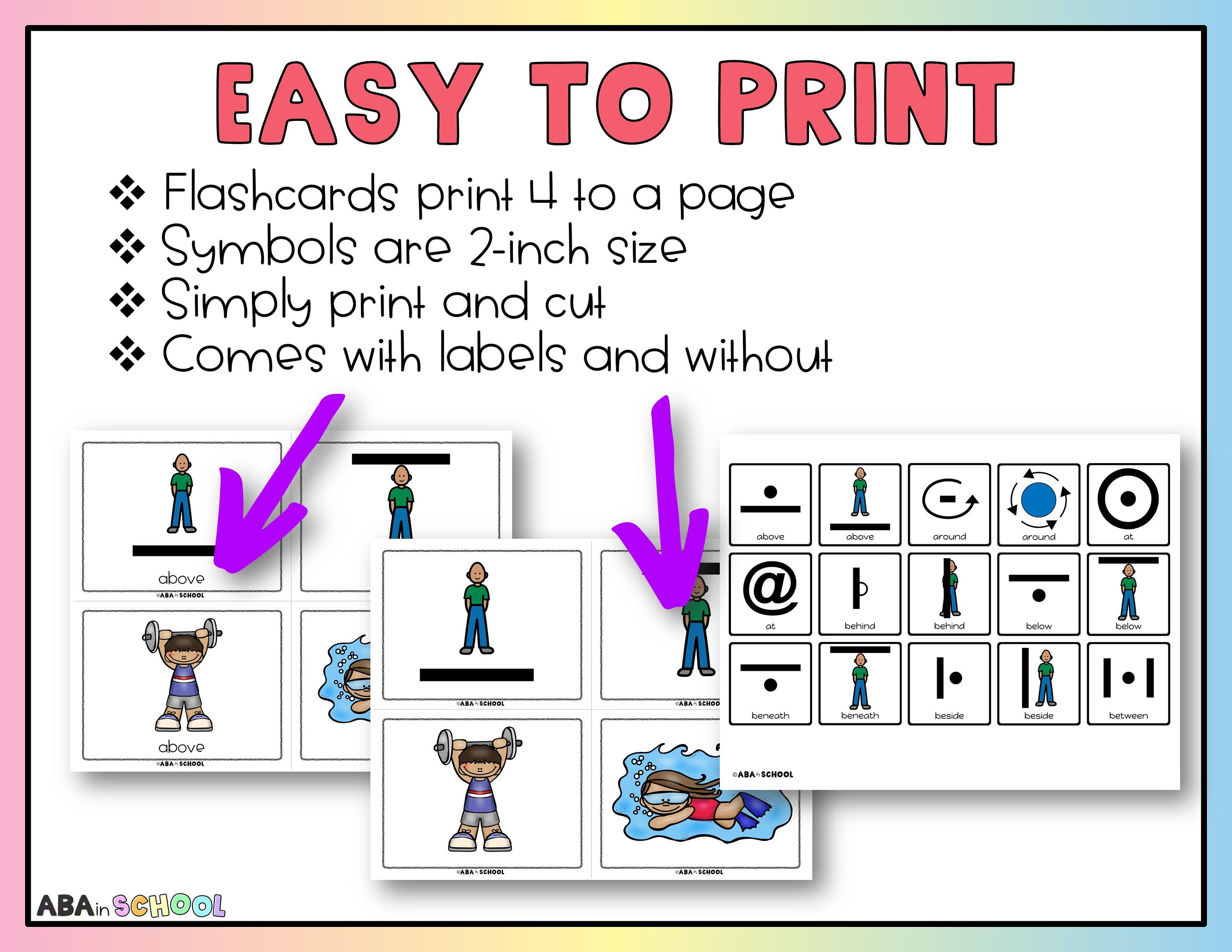 Prepositions Flashcards for Task Cards Activities and Speech Therapy ...