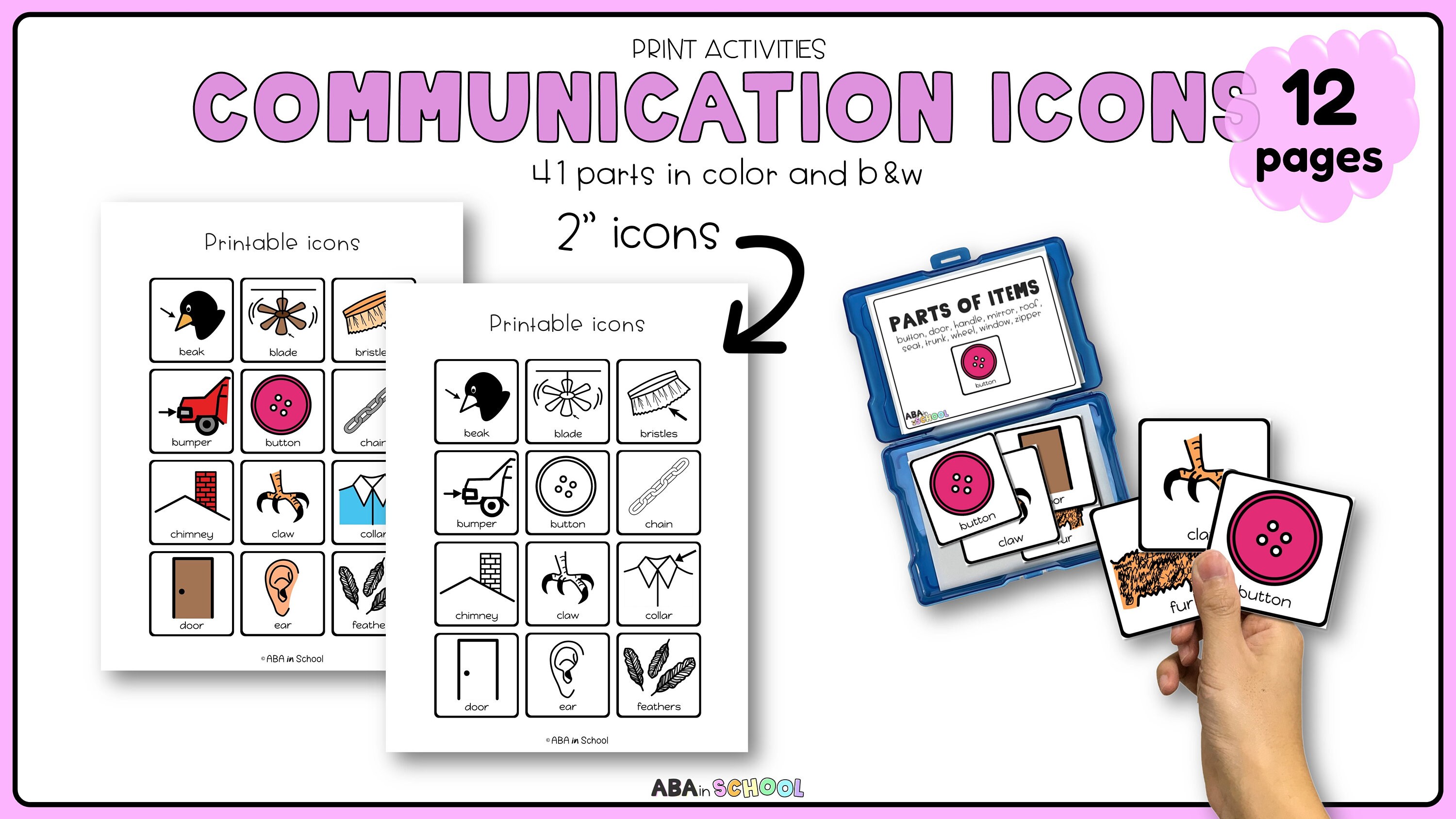 Receptive Identification PARTS of Items Vocabulary Activity Features ...