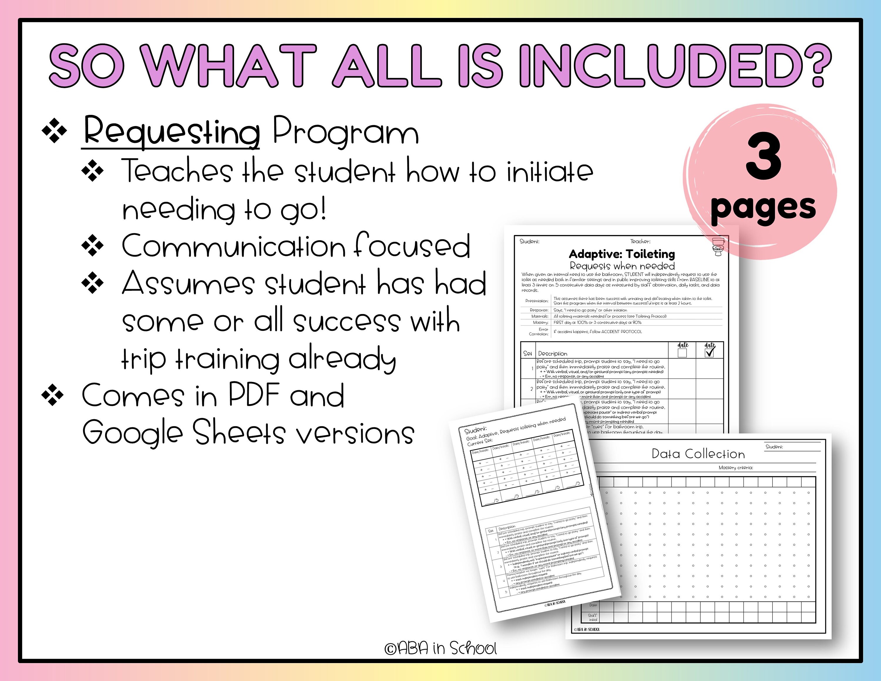 Potty Training Toolkit Adaptive IEP Goal With Data Collection Toileting ...