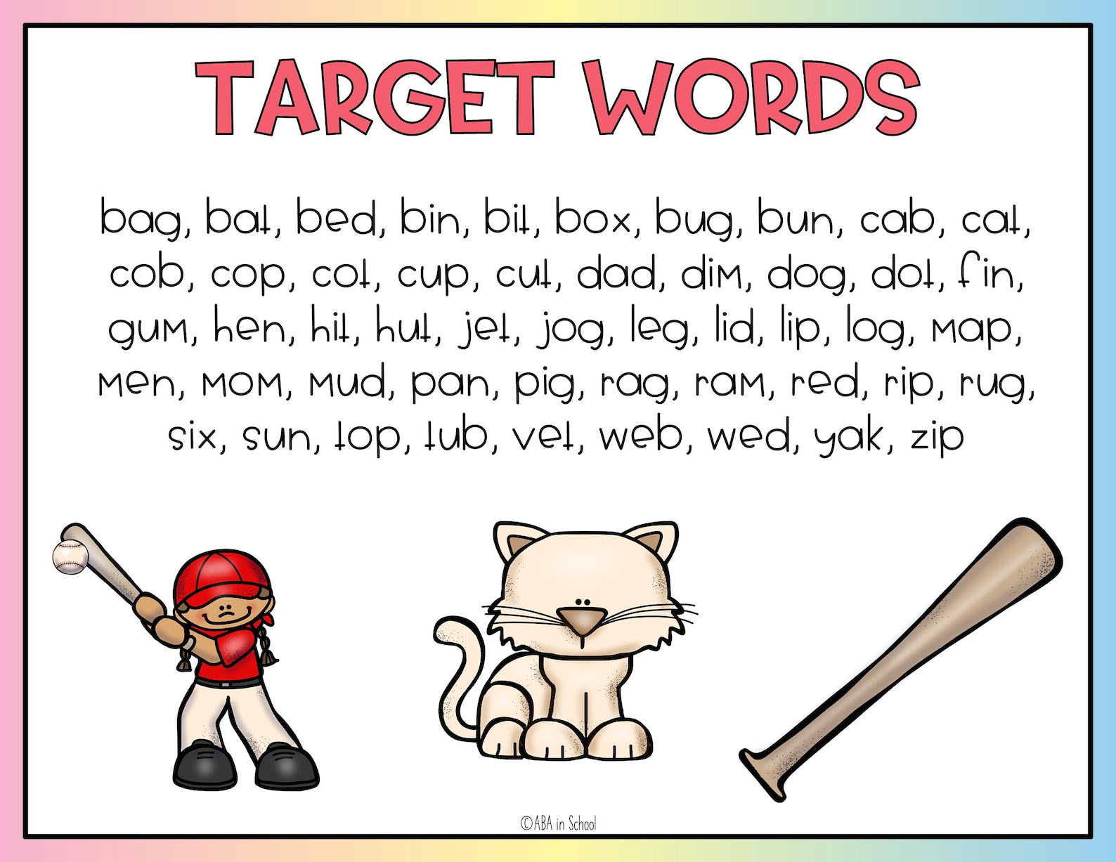 Articulation CVC Words Speech Therapy Repeat Sounds - Etsy