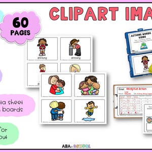 Action Verb Flashcards for Task Cards Activities Speech and Language ...