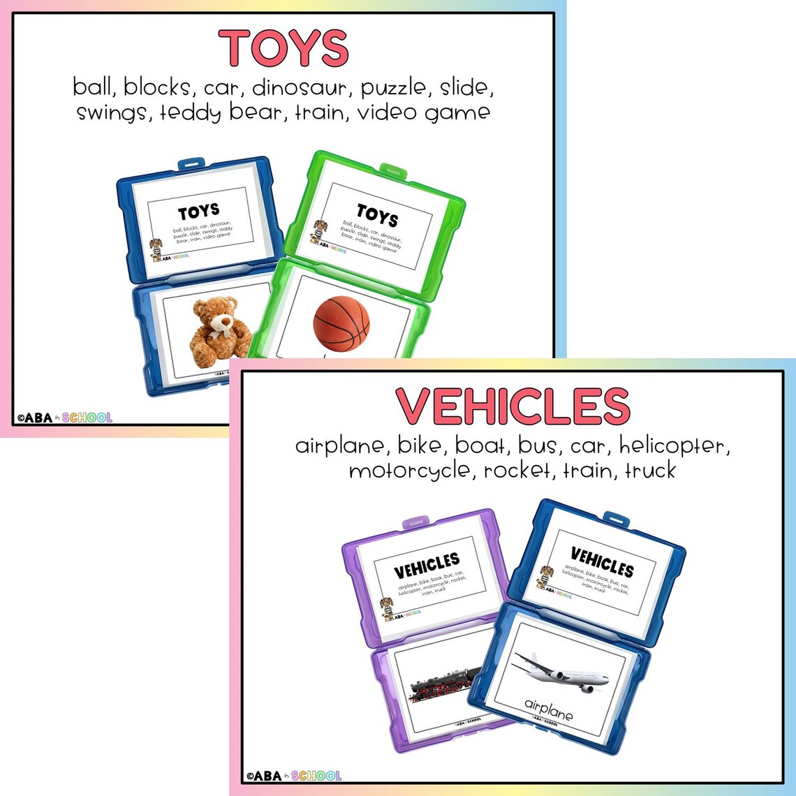 Nouns Flashcards REAL Images Special Education ABA ELL Speech Therapy ...