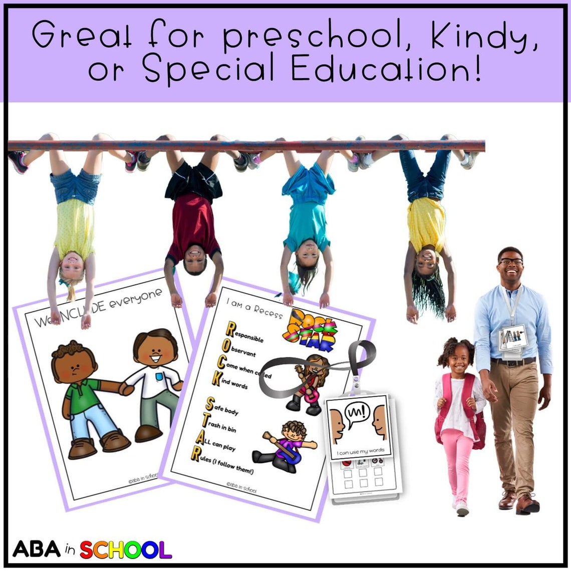 Recess Rules and Behavior Social Skills Visuals Playground Expectations ...