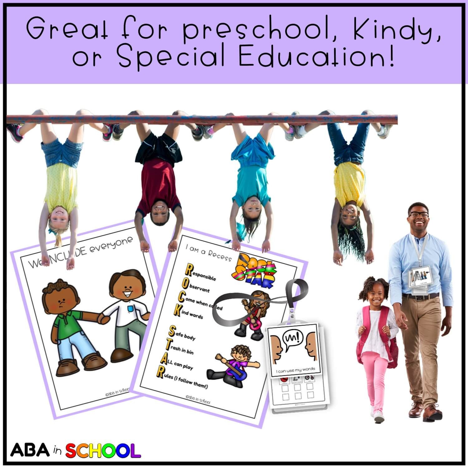 Recess Rules and Behavior Social Skills Visuals Playground Expectations ...