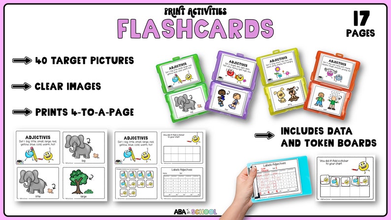 Labeling ADJECTIVES for speech therapy or ABA goals List of adjectives ...