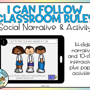 Preschool Social Skills Story and Activity I CAN FOLLOW RULES | Social ...