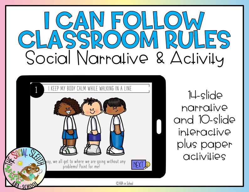 Preschool Social Skills Story and Activity I CAN FOLLOW RULES | Social ...