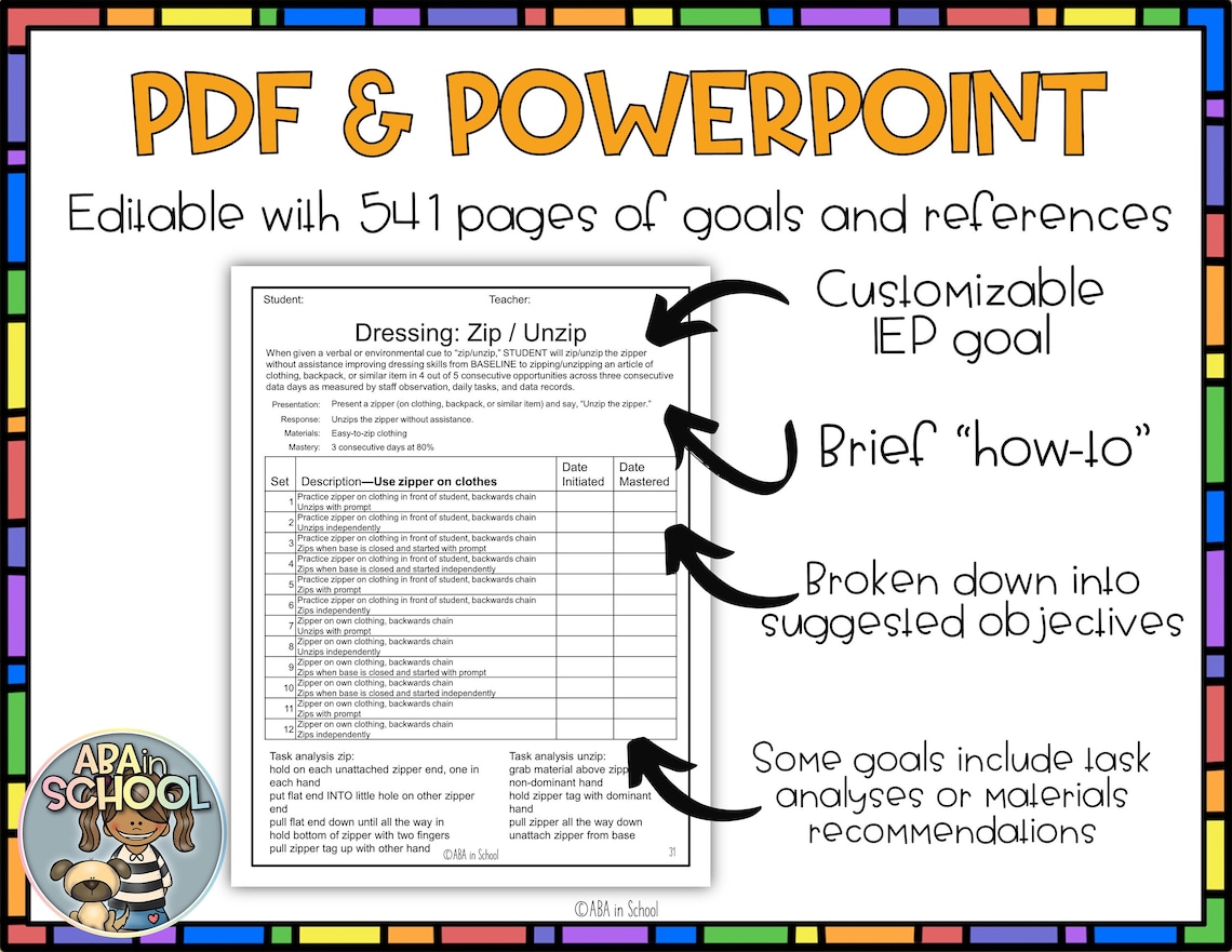 IEP Goals and Objectives Tracking 3-6 Year Old BUNDLE 5 - Etsy