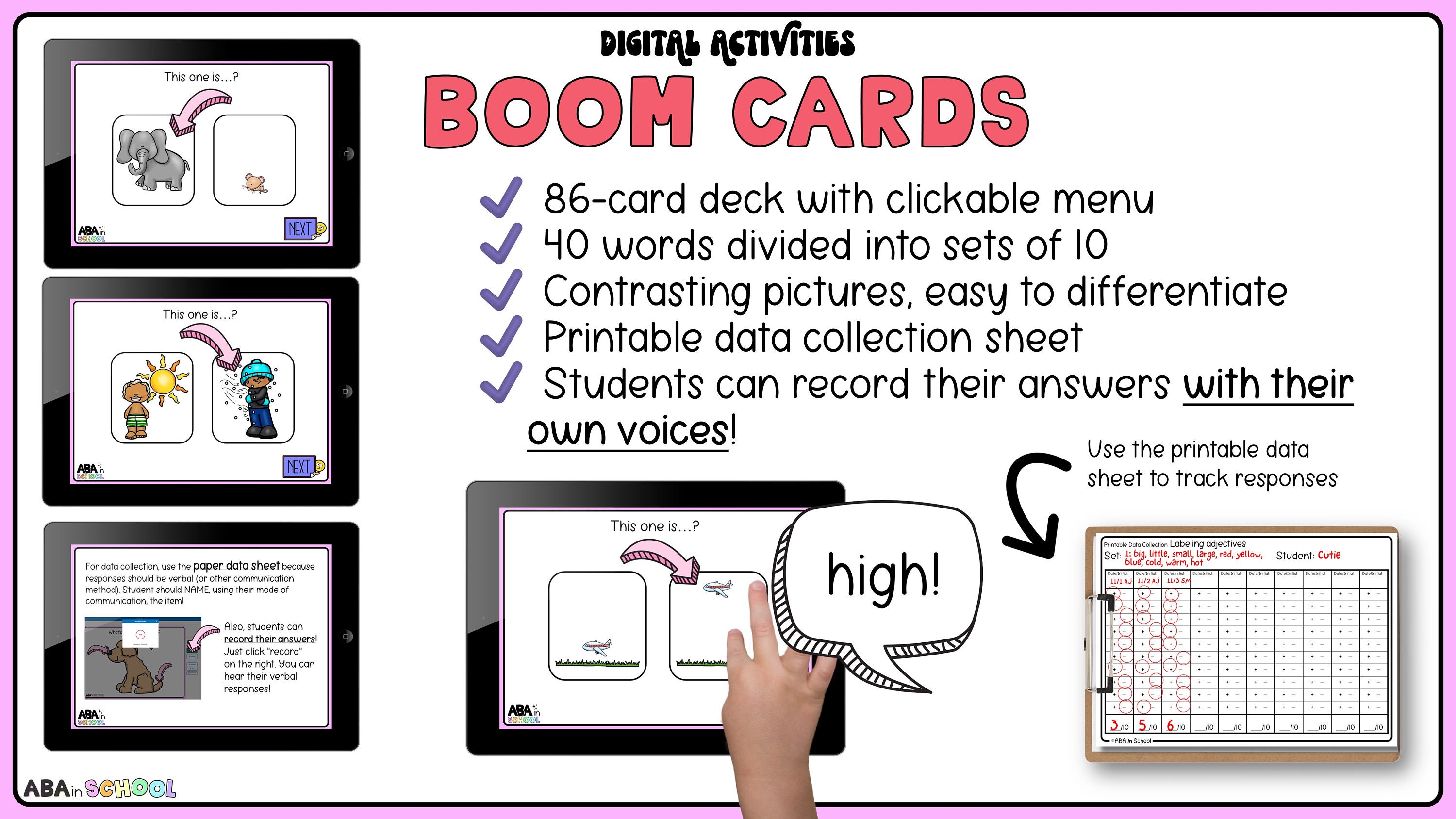 Labeling ADJECTIVES for Speech Therapy or ABA Goals List of Adjectives ...