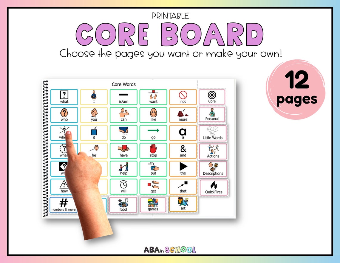 Core Board Vocabulary Activities AAC Expressive Language Activity for ...