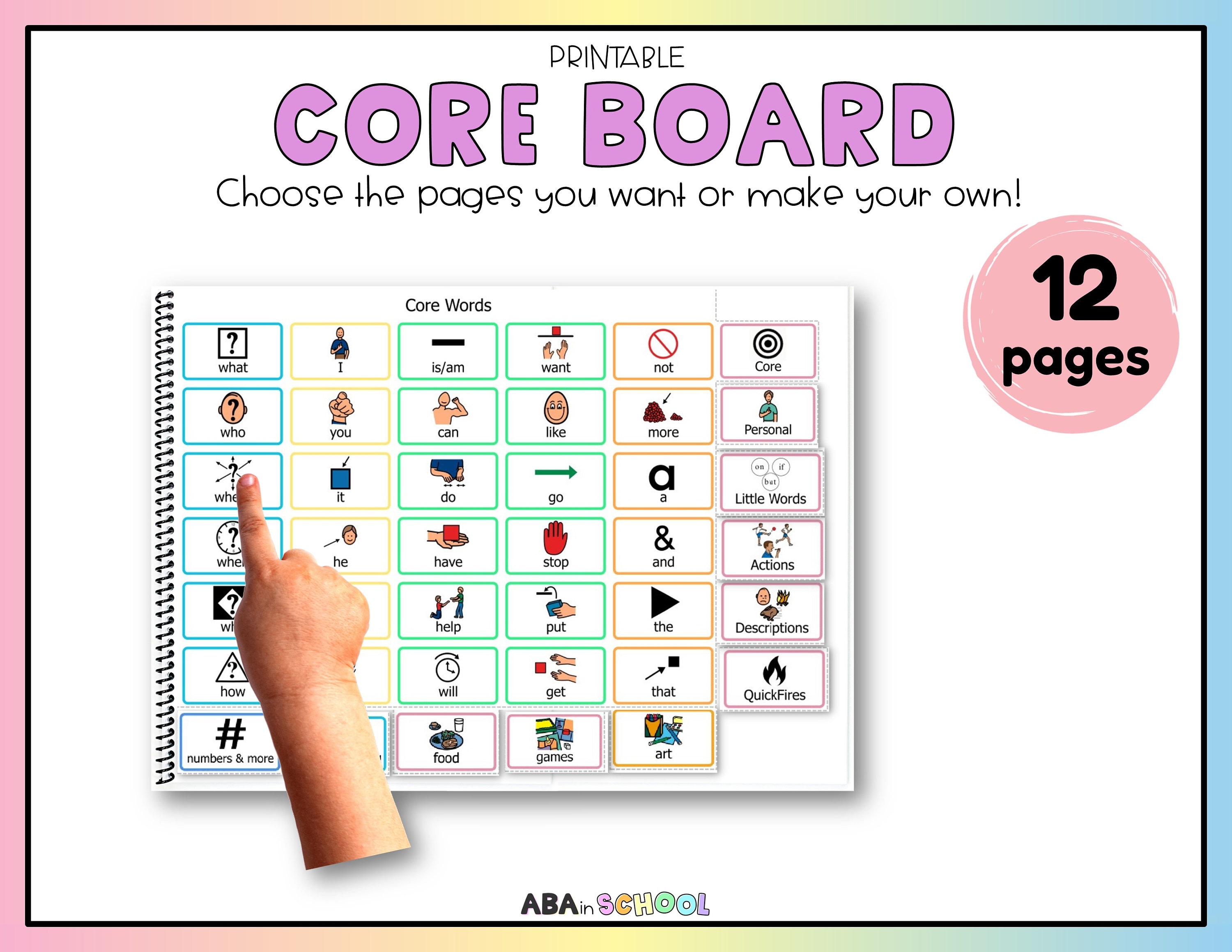 Core Board Vocabulary Activities AAC Expressive Language Activity for ...
