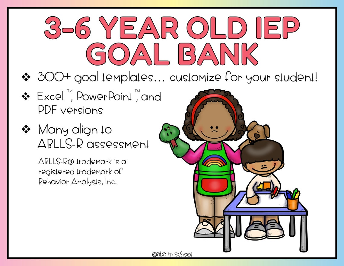 IEP Goal Bank: Preschool & Pre-k Special Education (digital Download ...