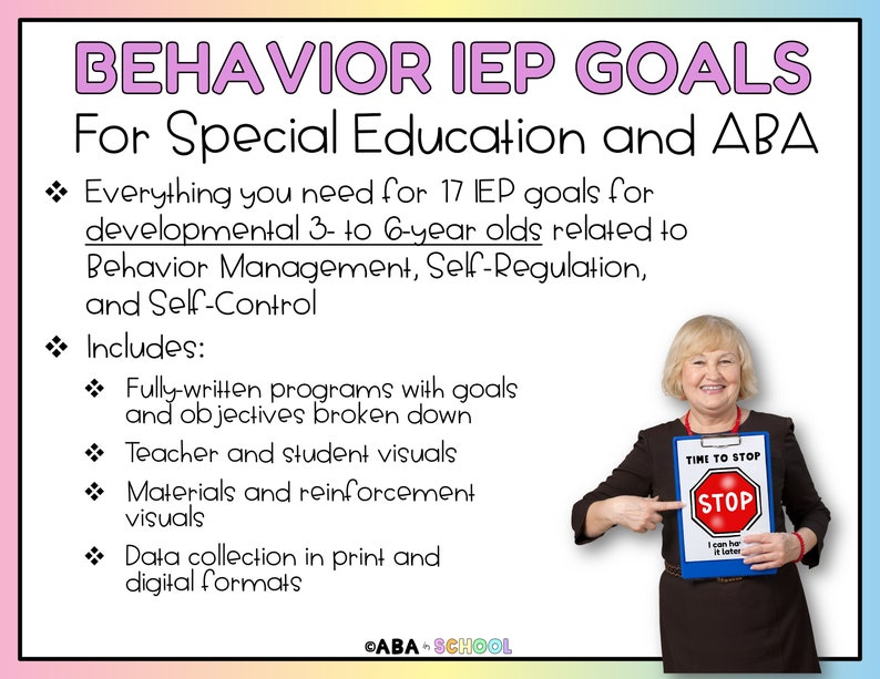 Behavior Management IEP Goal Programs With Data Collection and Visuals ...
