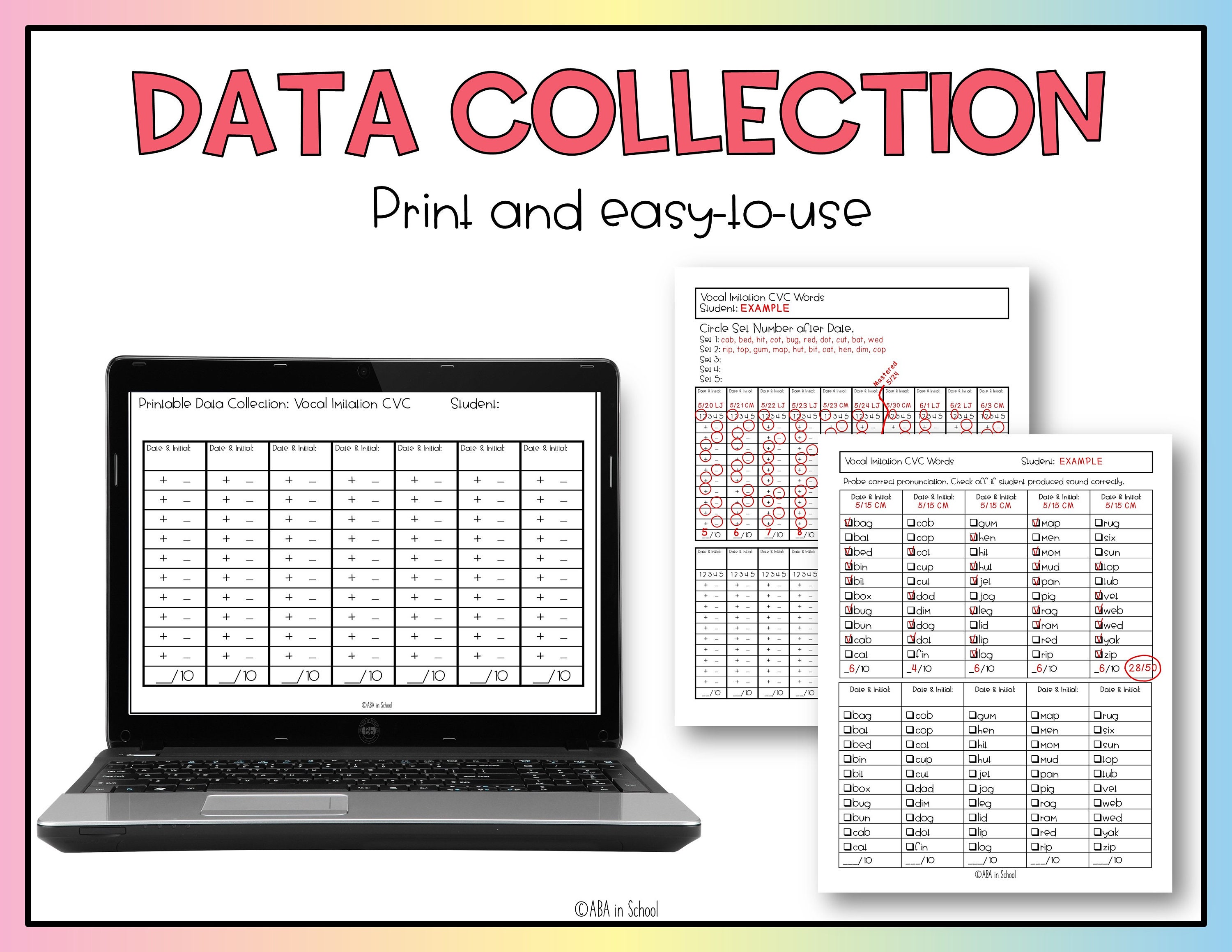 Articulation CVC Words Speech Therapy Repeat Sounds - Etsy