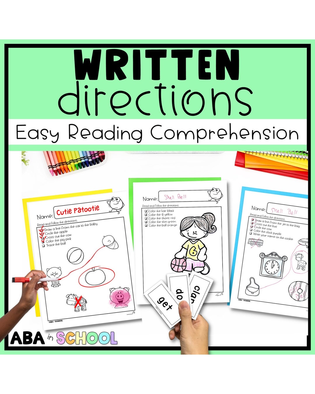 Following Direction Activities EASY Reading Comprehension Coloring One ...