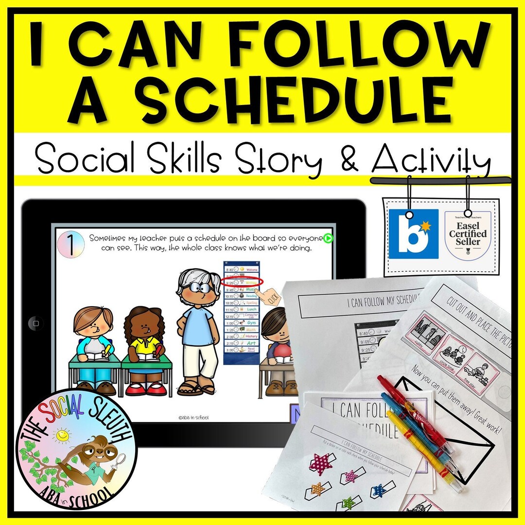 I Can Follow a Schedule Preschool Social Skills Story and Activity - Etsy