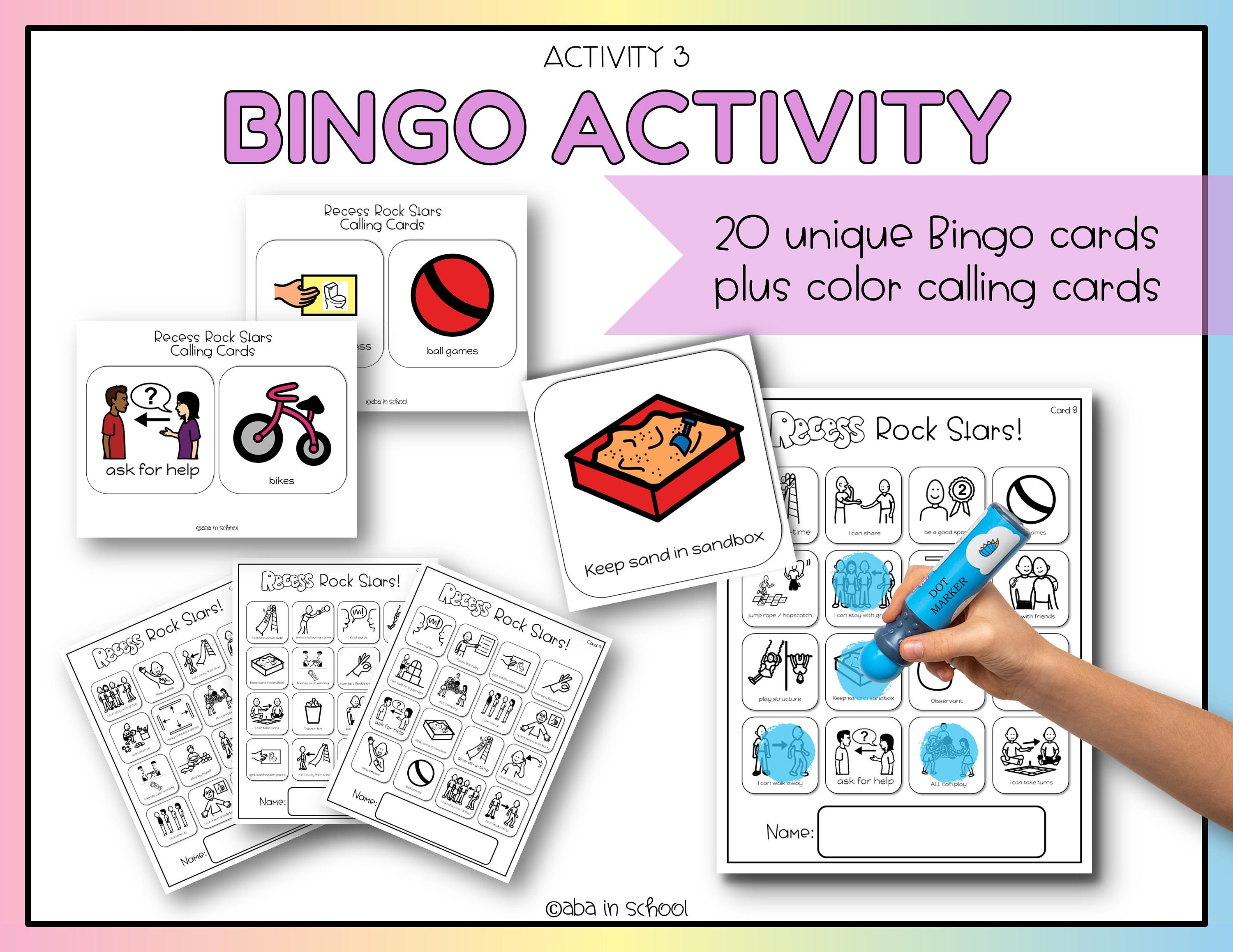 Recess Rules and Behavior Social Skills Visuals Playground Expectations ...