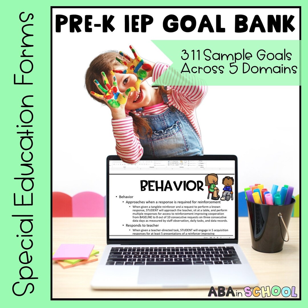 IEP Goal Bank Preschool Pre-k Special Education Goals IEP - Etsy
