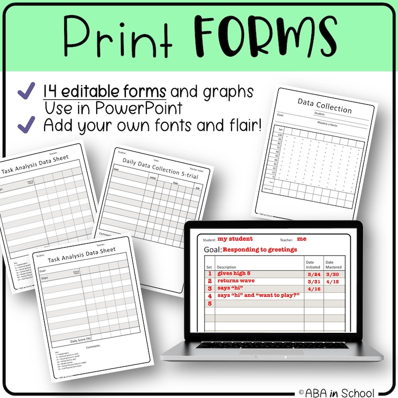 IEP Data Collection Sheets IEP Goals and Objectives Tracking Editable ...