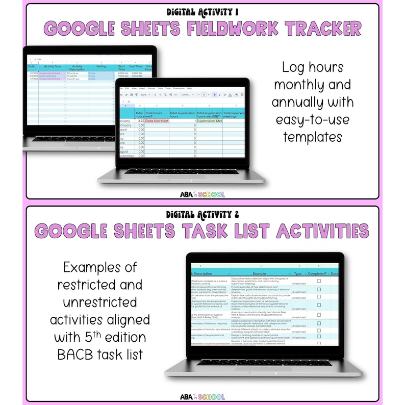 BCBA Fieldwork Supervision Tracker: ABA Feedback Forms (digital ...