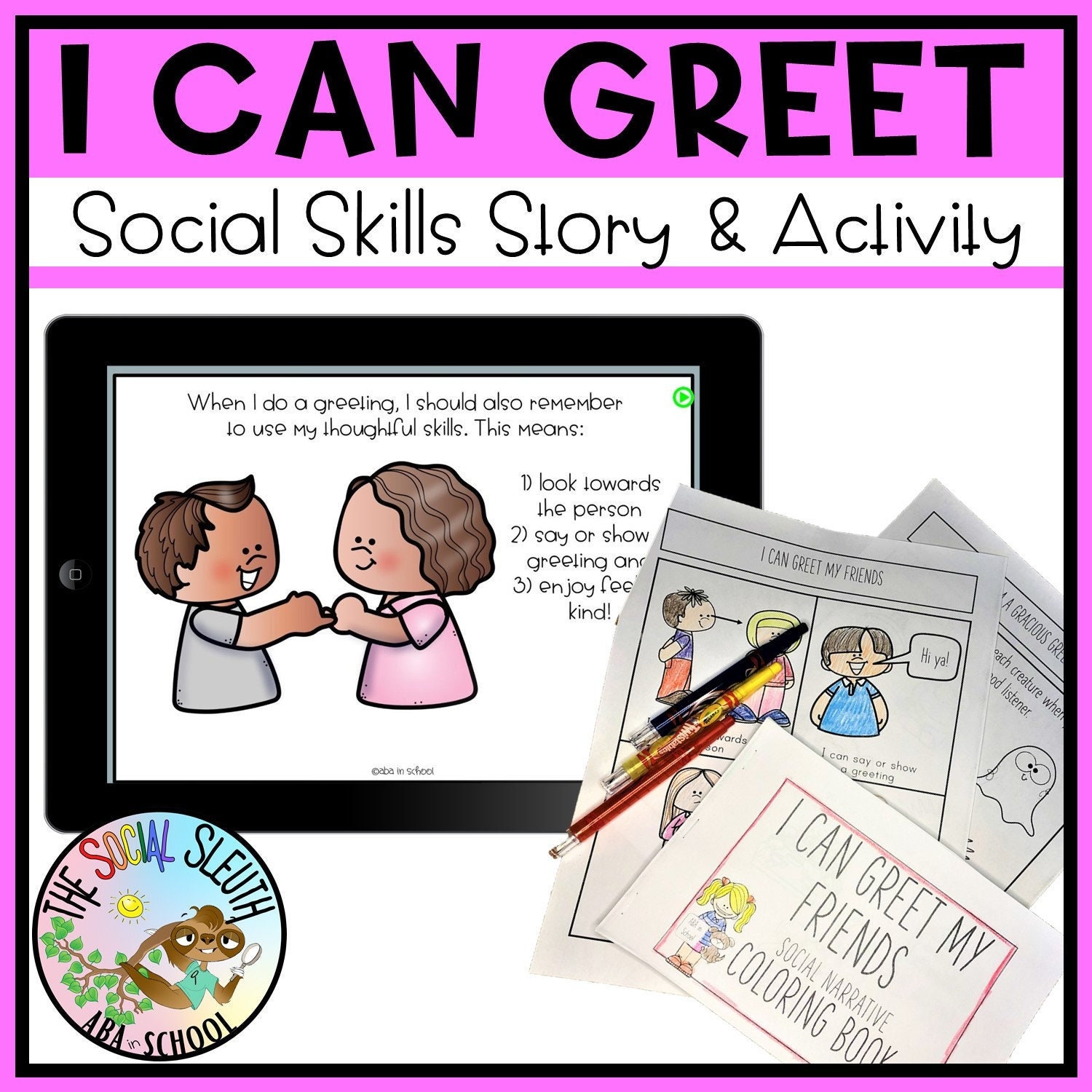 Preschool Social Skills Story and Activity I CAN GREET | Social ...