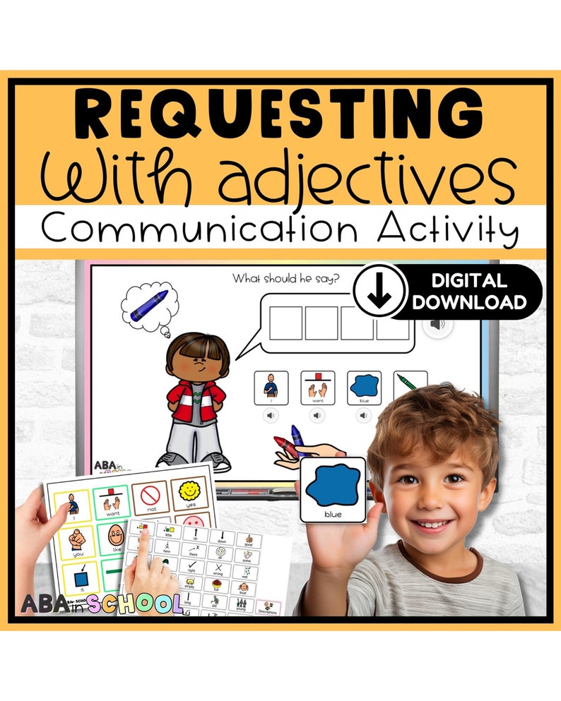 Requesting Activities Adjectives Speech Therapy Special Education and ...