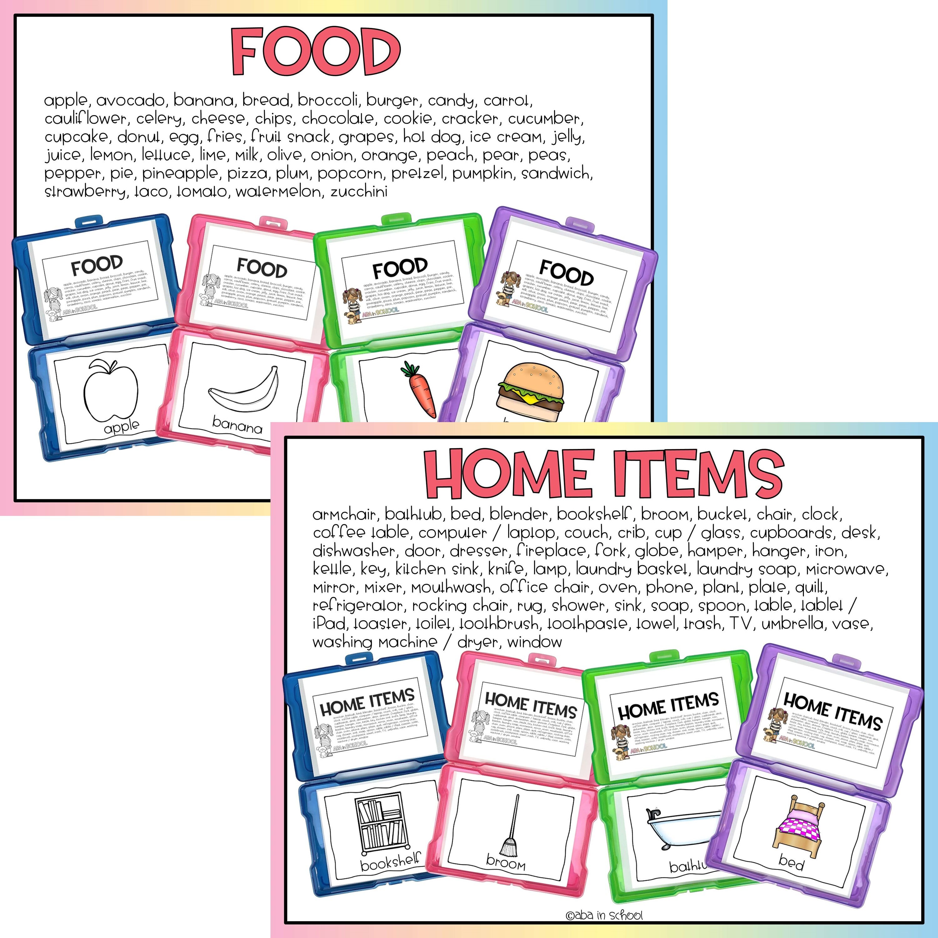 Printable Nouns Flashcards Special Education ABA ELL Speech Therapy ...