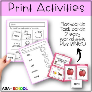 Word Picture Match Functional Words List With Pictures BUNDLE | ABLLS ...