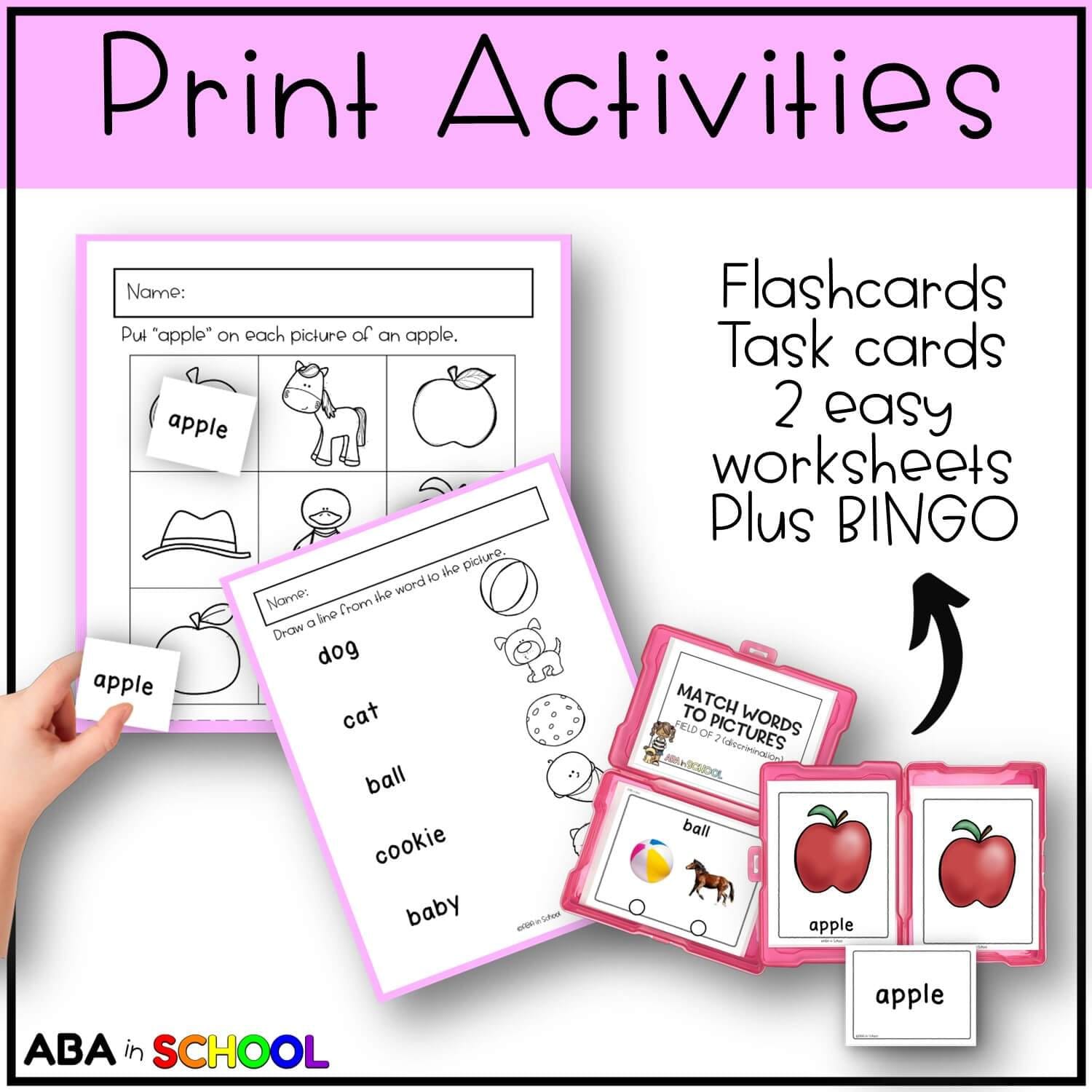 Word Picture Match Functional Words List With Pictures BUNDLE | ABLLS ...