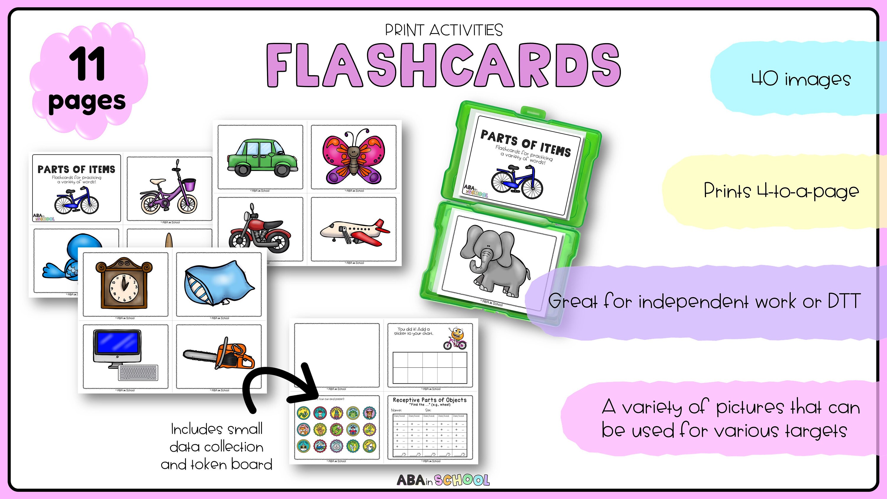 Receptive Identification PARTS of Items Vocabulary Activity - Features ...