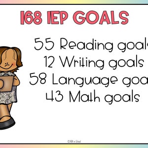 Common Core Standards IEP Goal Bank Preschool and Kindergarten - Etsy