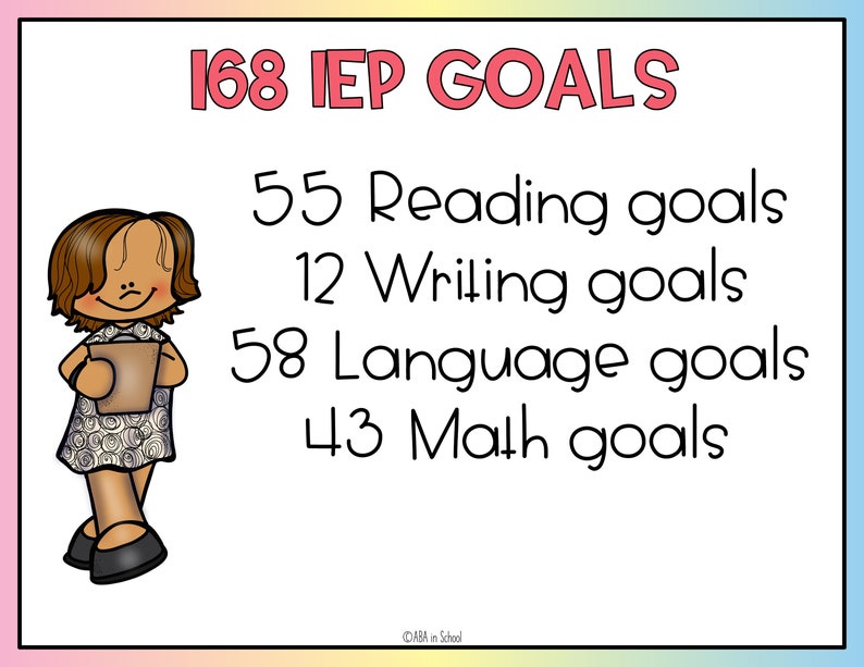 Common Core Standards IEP Goal Bank Preschool and Kindergarten - Etsy