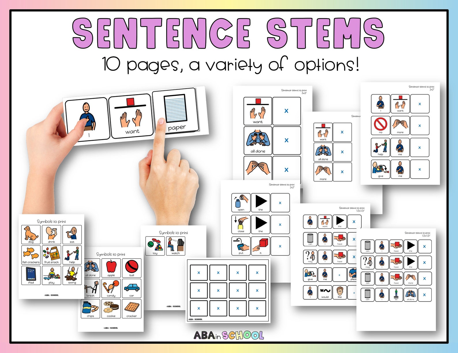 Requesting With Sentence Stems Activities Speech Therapy ABA Special ...