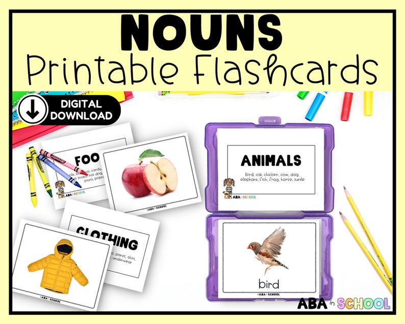 Nouns Flashcards REAL Images - Special Education ABA ELL Speech Therapy ...