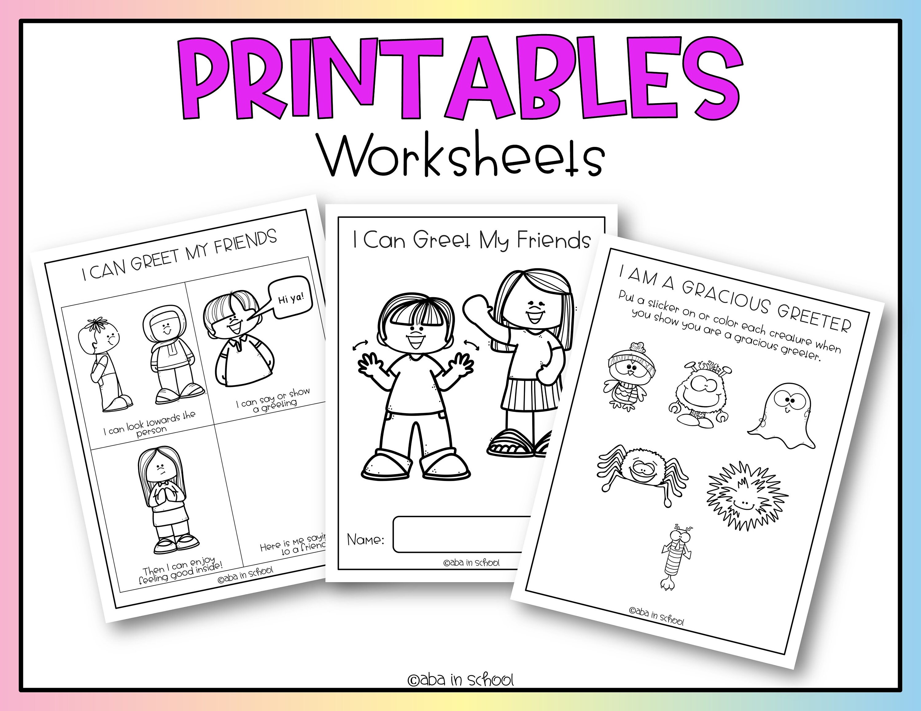 Preschool Social Skills Story and Activity I CAN GREET | Social ...