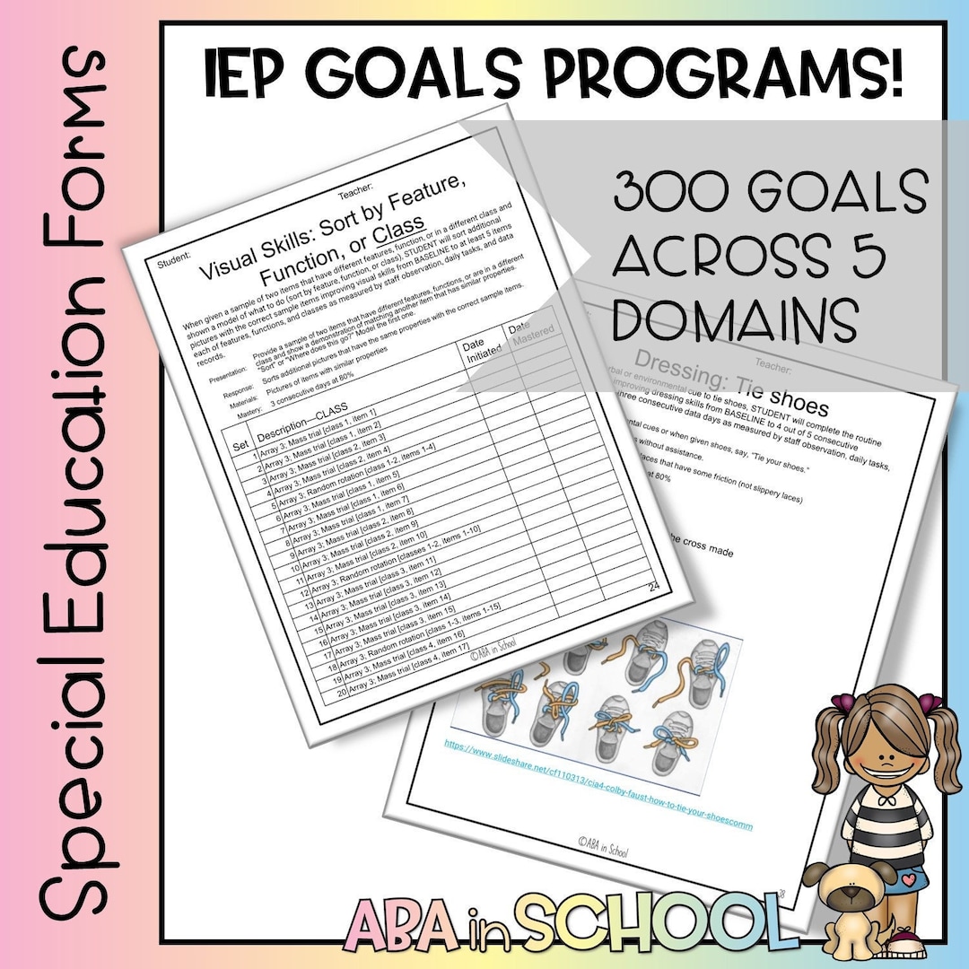 IEP Goals and Objectives Tracking 3-6 Year Old BUNDLE 5 Domains - Etsy