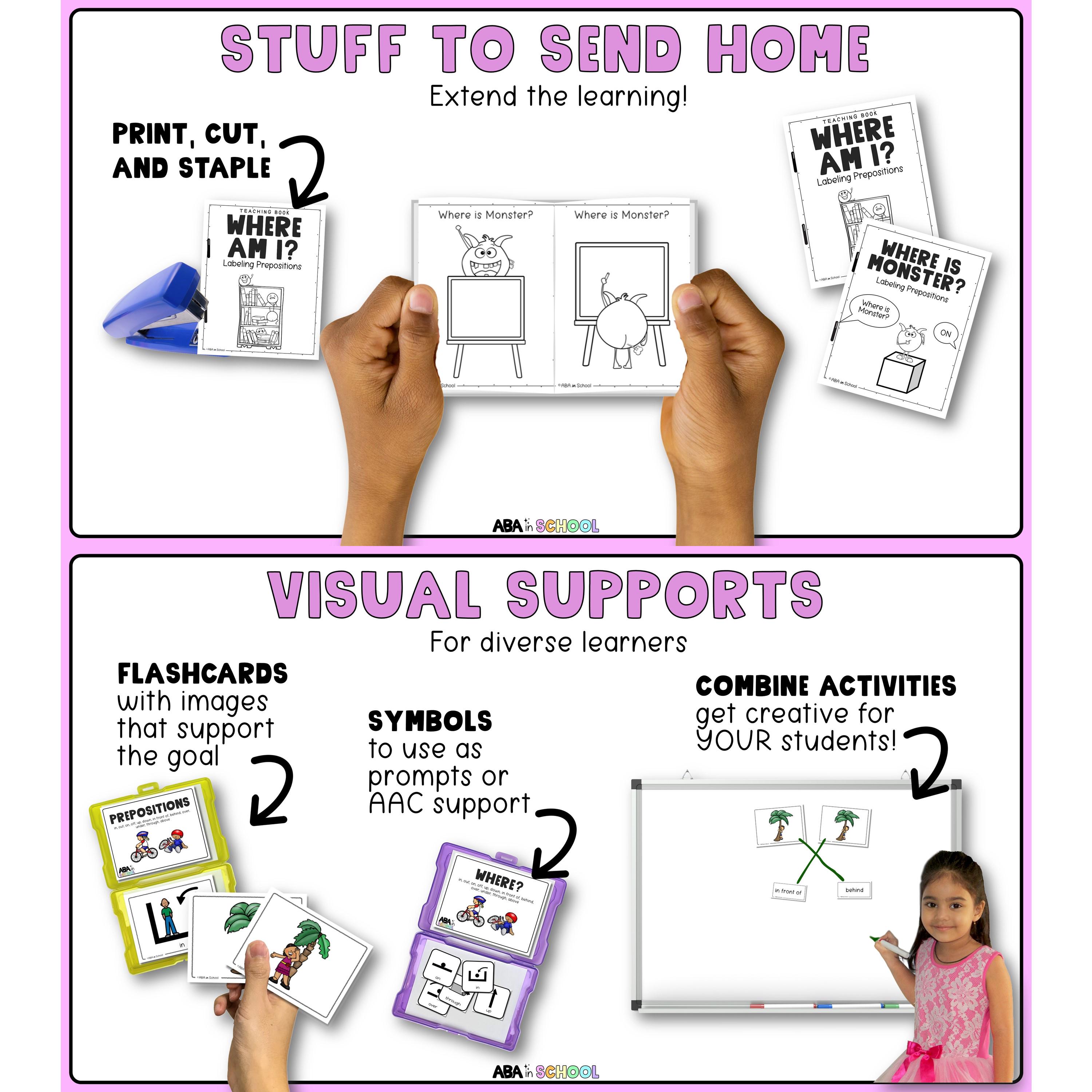 Preposition Visuals Expressive Vocabulary IEP Data Binder & ABLLS ...