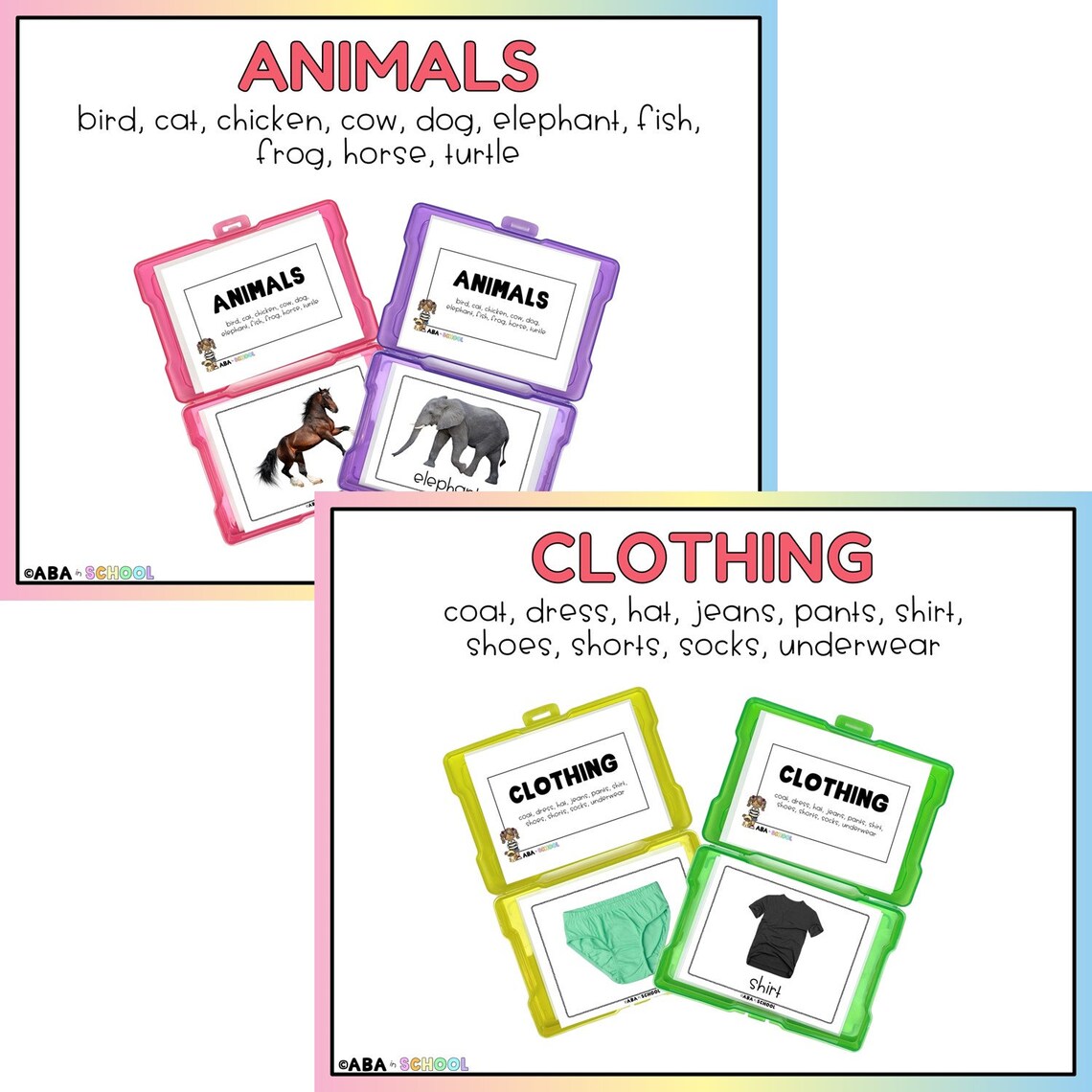 Nouns Flashcards REAL Images Special Education ABA ELL Speech Therapy ...