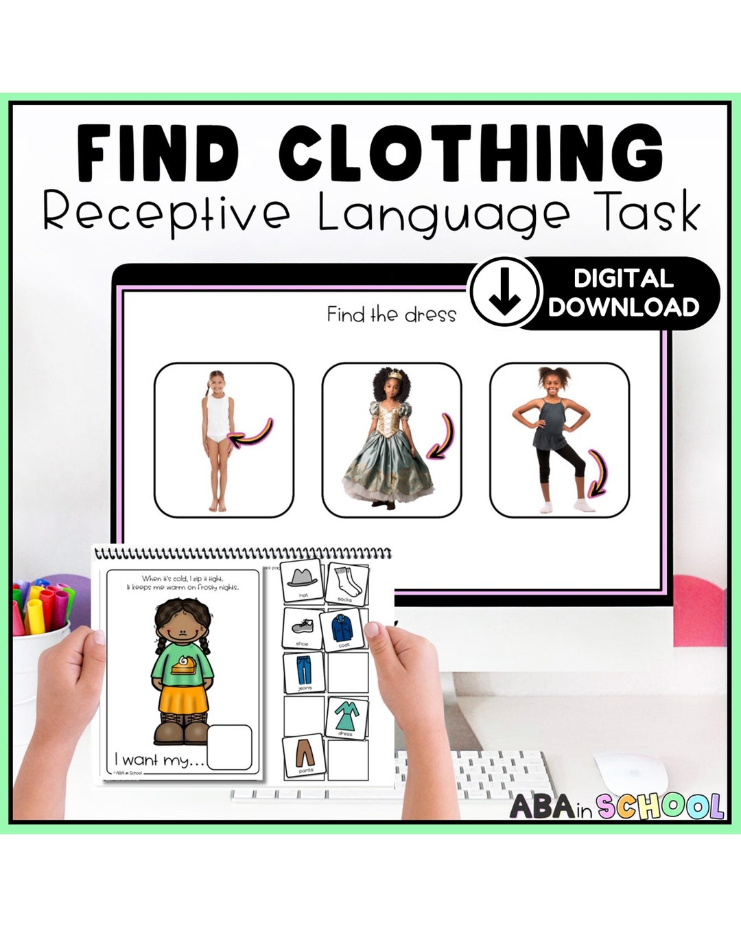 Receptive Identification CLOTHING Vocabulary Activity ABLLS Assessment ...