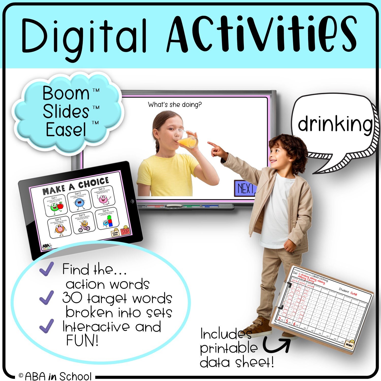 Labeling Actions - Identifying Actions and Verbs Flashcards - ABLLS ...