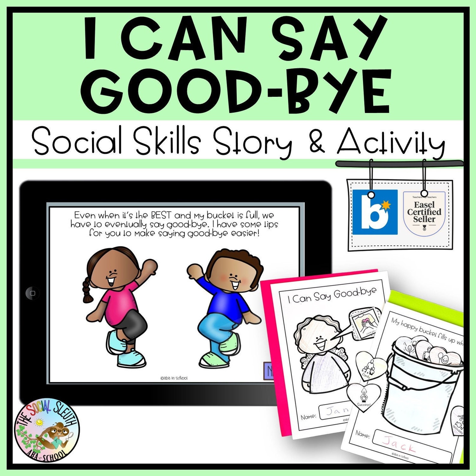 I Can Say Good-bye Preschool Social Skills Story and Activity Greetings ...
