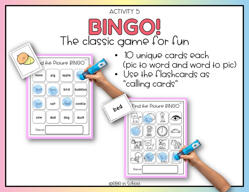 Word Picture Match Functional Words List With Pictures BUNDLE ABLLS Q5 ...