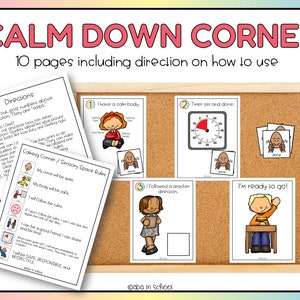 Calm Down Corner Visuals and Classroom Rules Posters for Behavior ...